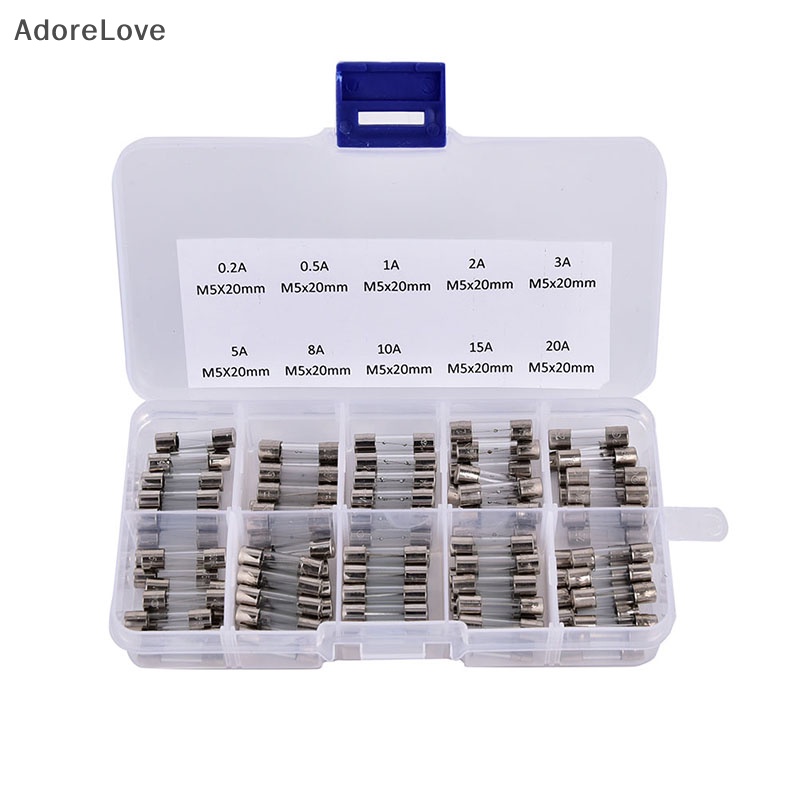 ADL 100Pcs/Set 5x20mm Quick Blow Glass Tube Fuse Assorted Kits Fast-blow Glass Fuses LE | Shopee ...