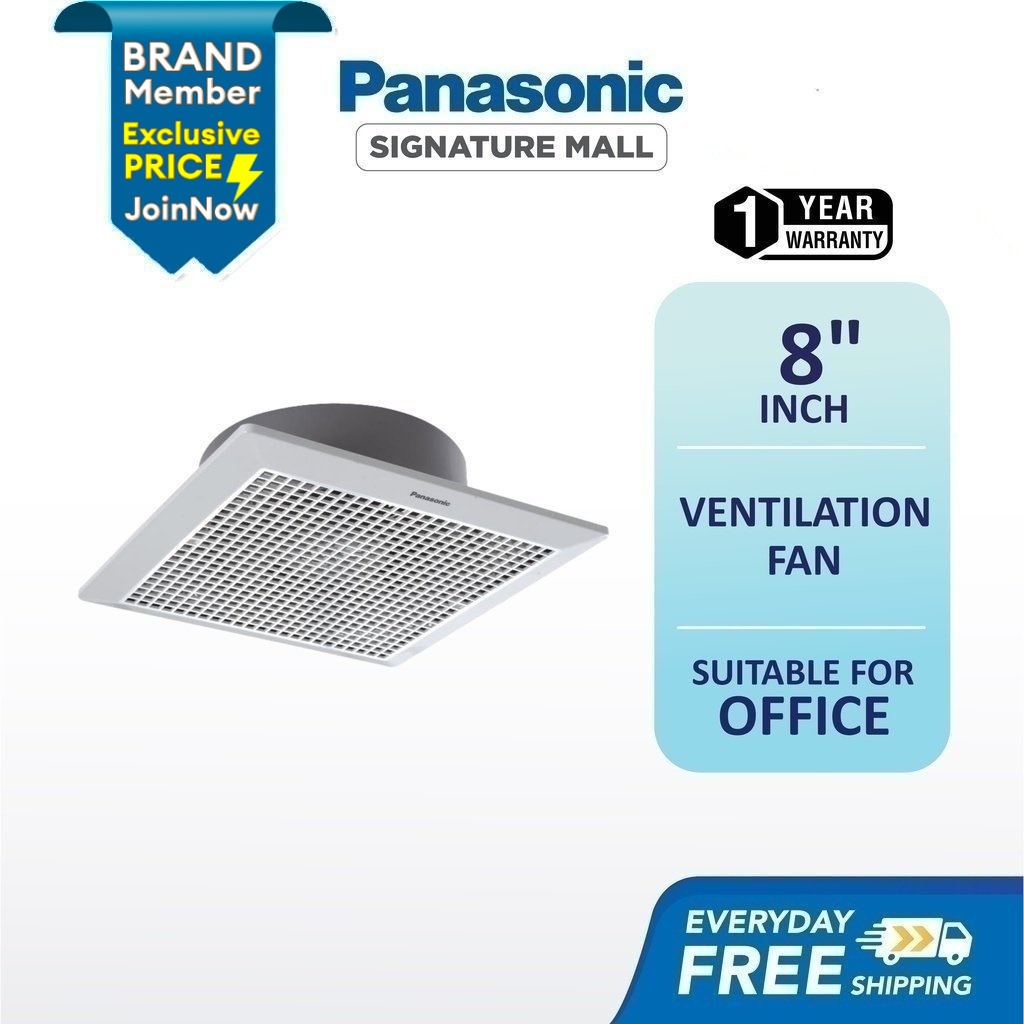 PANASONIC 8 Inch 20cm Ceiling Mount Ventilation Fan Office Bedroom ...