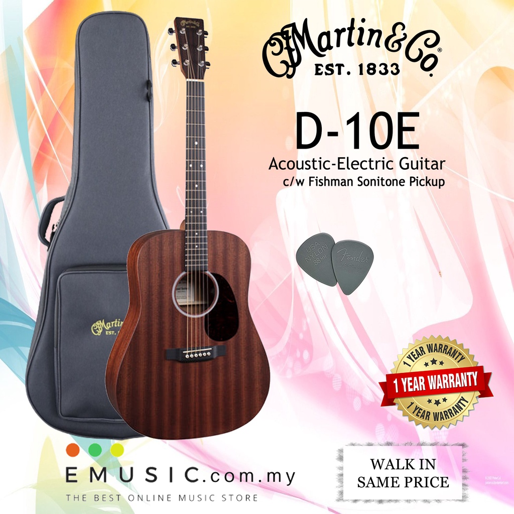 Martin & Co D-10E Sapele Dreadnought Full Solid Road Series Acoustic ...