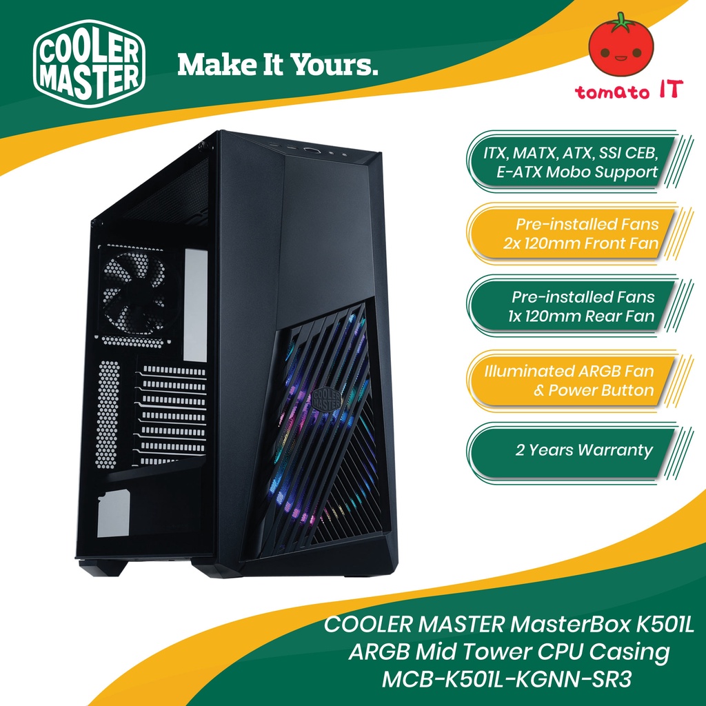 COOLER MASTER MasterBox K501L ARGB Mid Tower CPU Casing - MCB-K501L ...