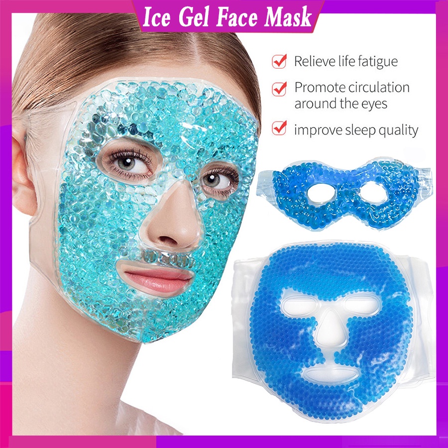 Cooling Ice Gel Face Mask Fatigue Relief Relaxing Full Face Cooling ...