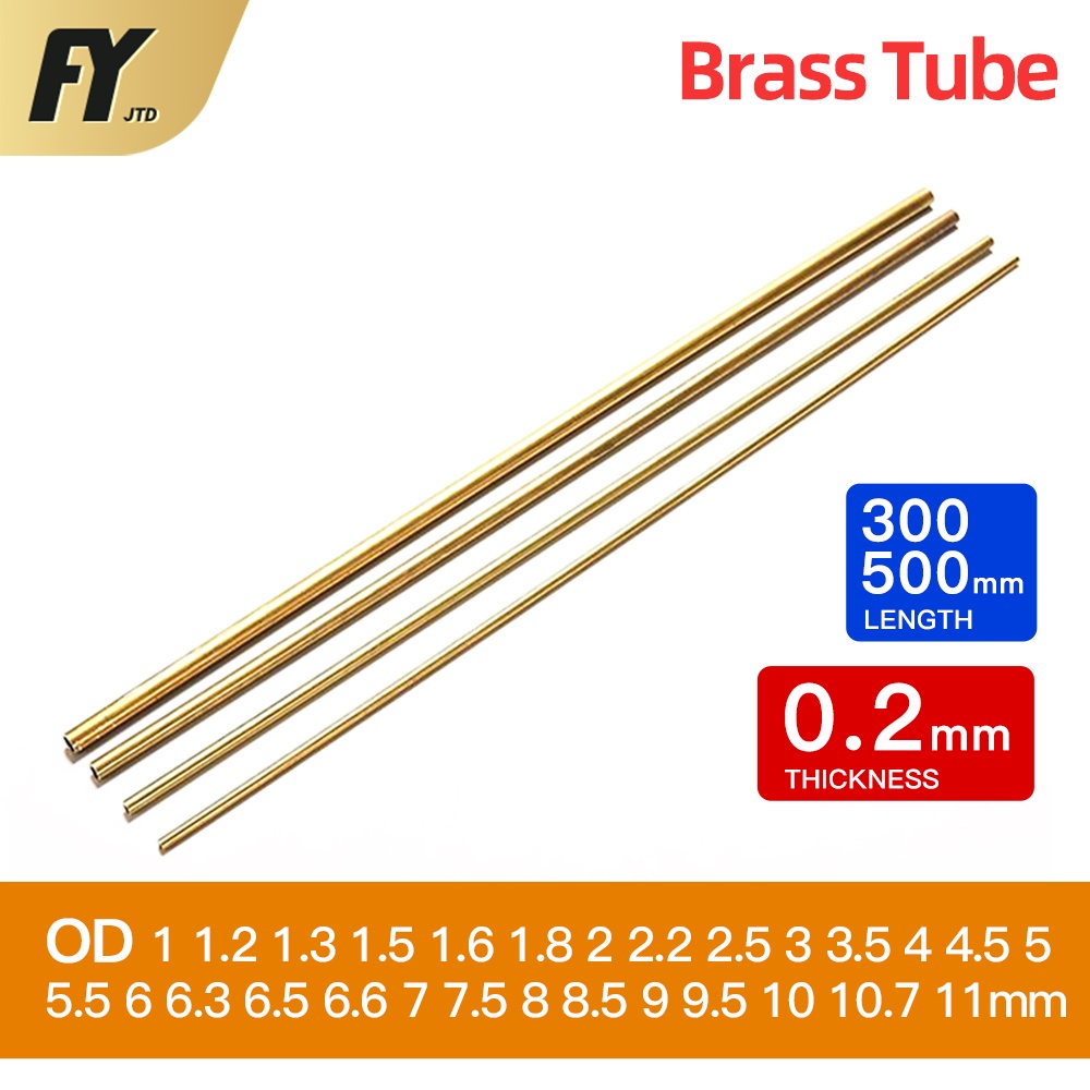 FUYI brass pipe 0.2mm wall thickness 300mm length OD 1-11mm outer ...