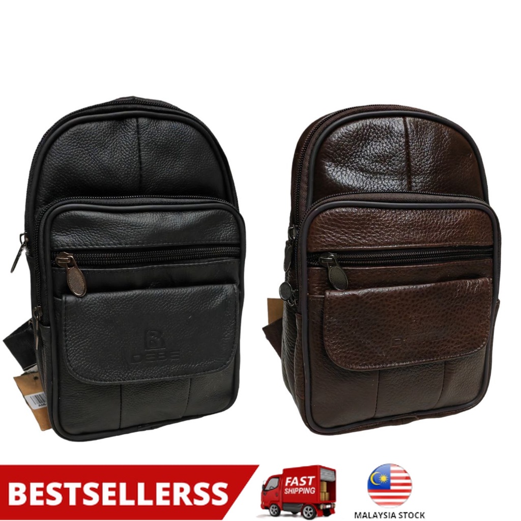 Leather Sling Bag Chest Beg Sandang Lelaki Kulit Beg Silang Lelaki ...