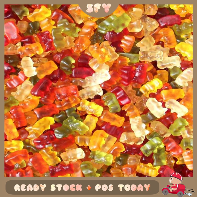 HALAL 100g Haribo Gold Bears Gummy Bears Candy Gula Jelly Sweet Candy ...