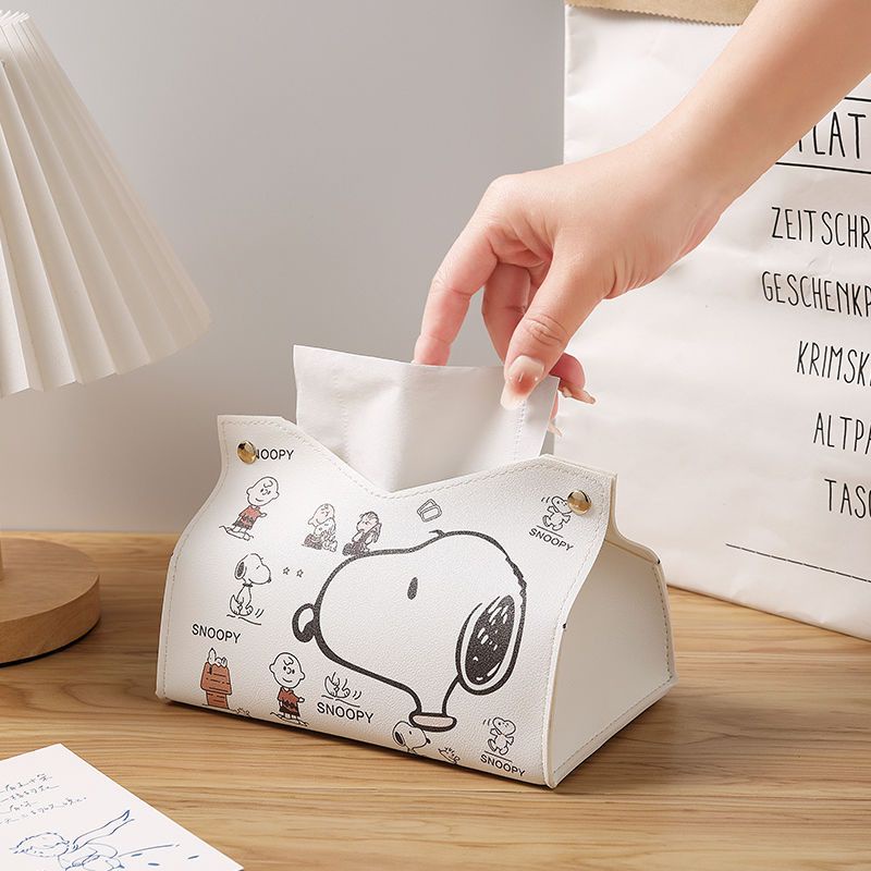Snoopy Cartoon Tissue Holder Living Room Desktop Paper Tissue Storage ...