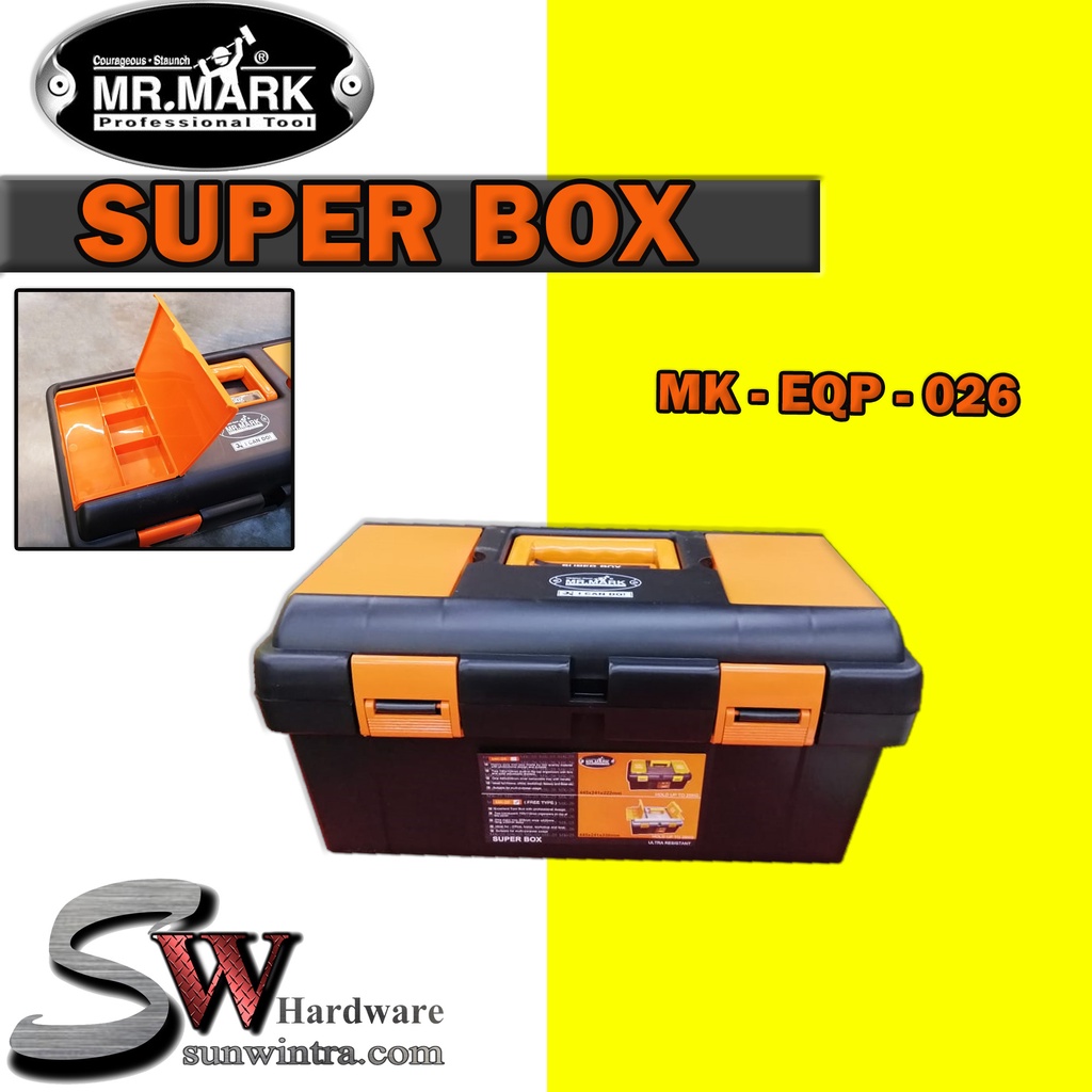 SW HARDWARE MR.MARK Heavy Duty Super Box MK-EQP-026 Multipurpose PVC Tool Box Kotak Alatan ...