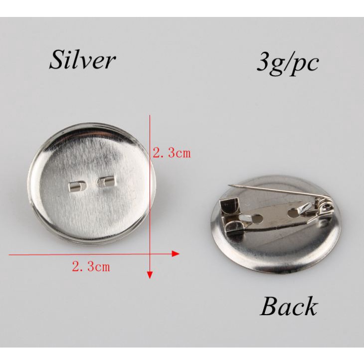 10pcs Metal Brooch Clasps Pin Disk Pad Bezel 2cm~3cm Blanks Cabochon ...