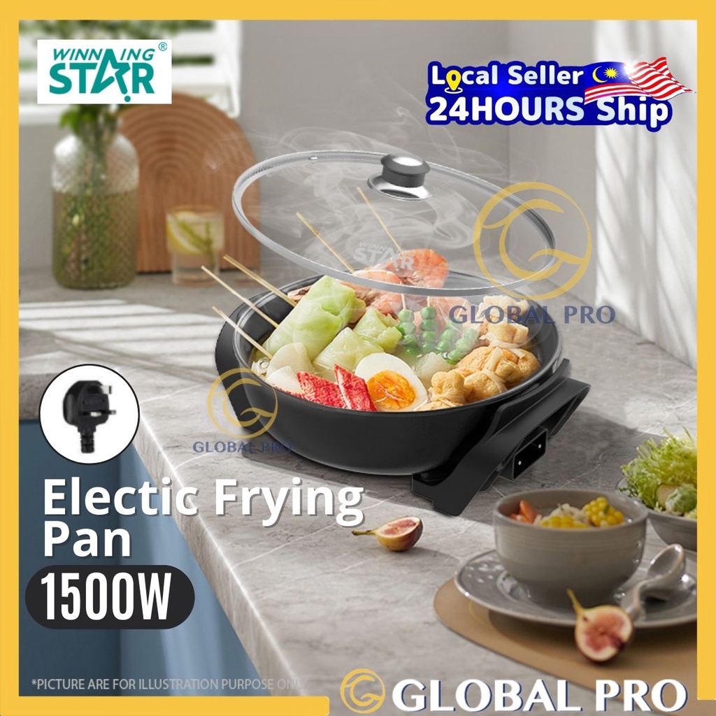 WINNING STAR Electric Frying Portable Pan Cooker Steamboat Hot Pot ...