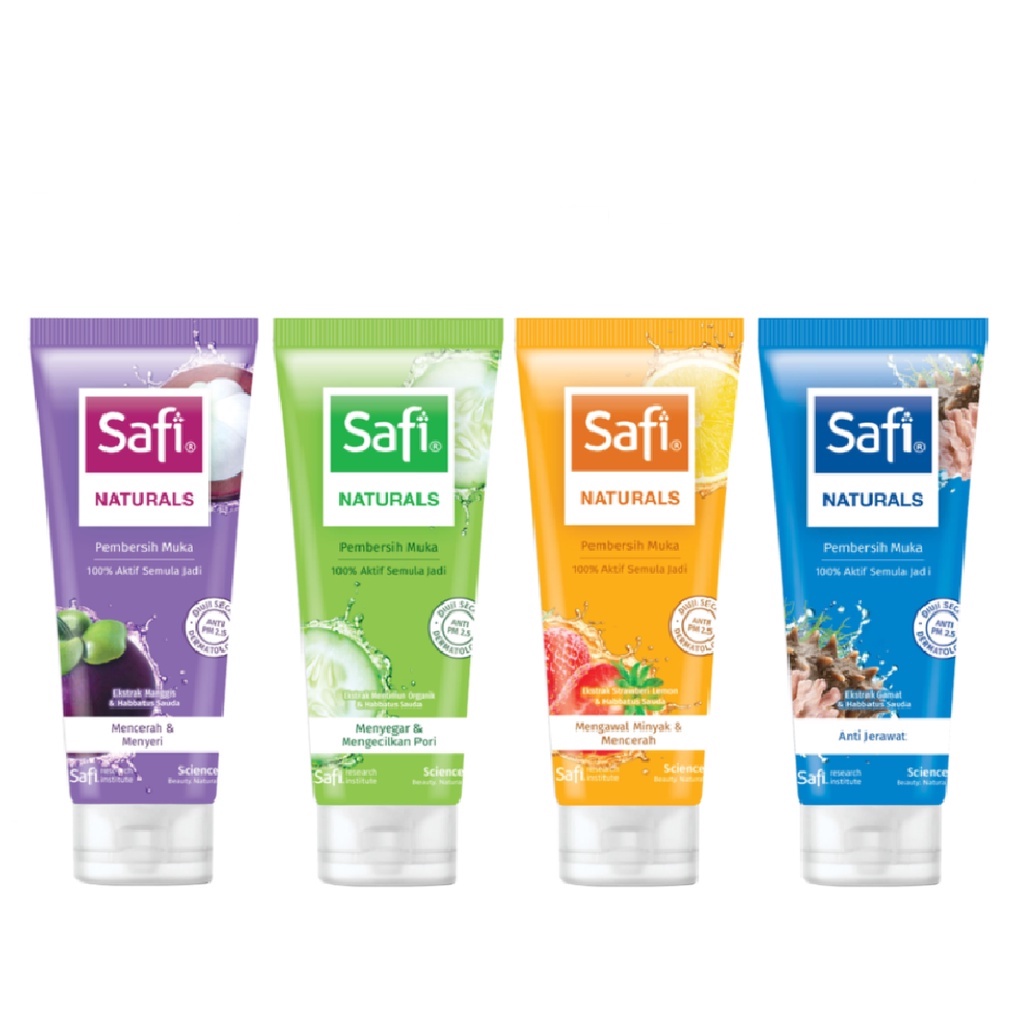 Safi Naturals Facial Cleanser 100g Gamat Timun Manggis Strawberry Lemon ...