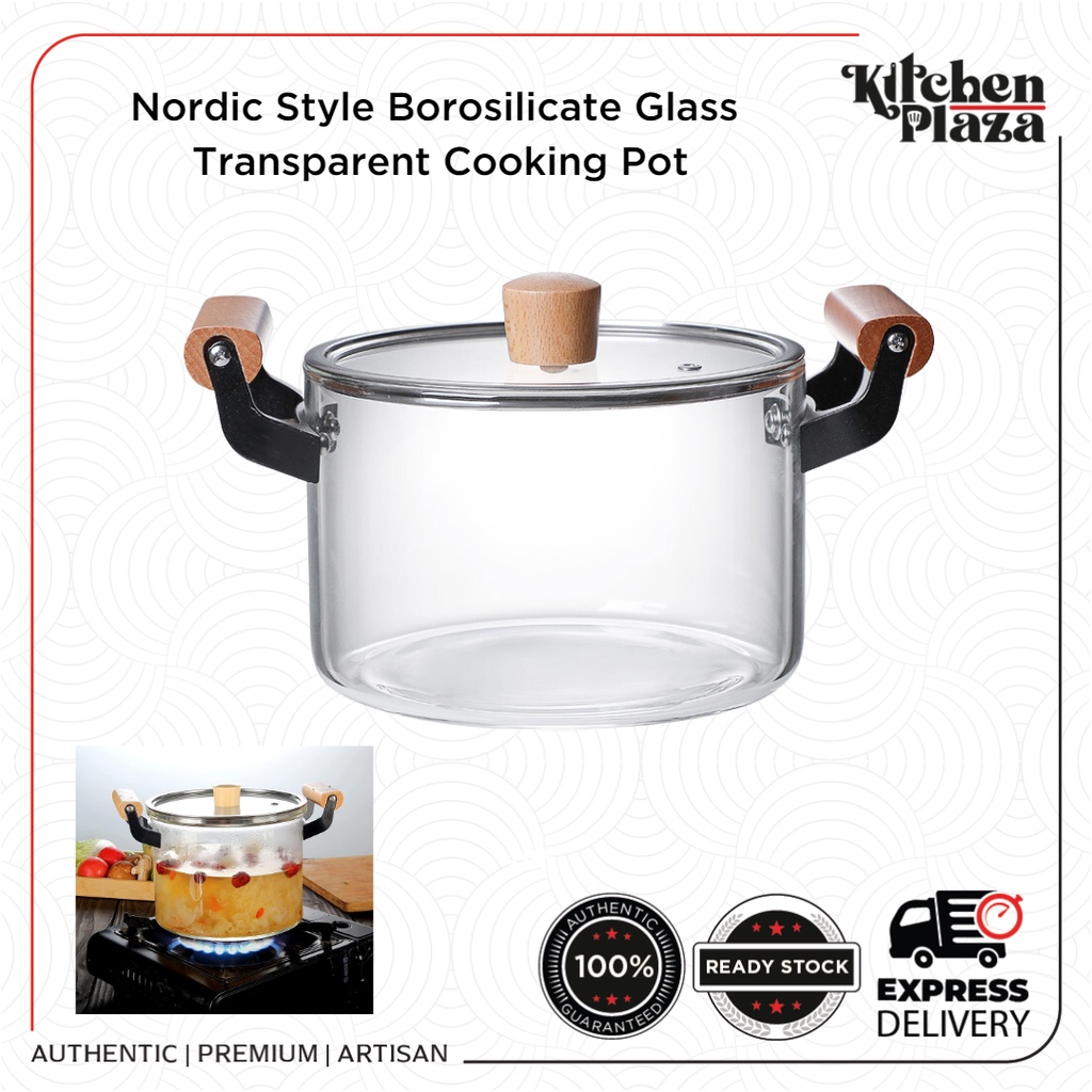 Nordic Style Borosilicate Glass Transparent Cooking Pot Gas Stove with ...