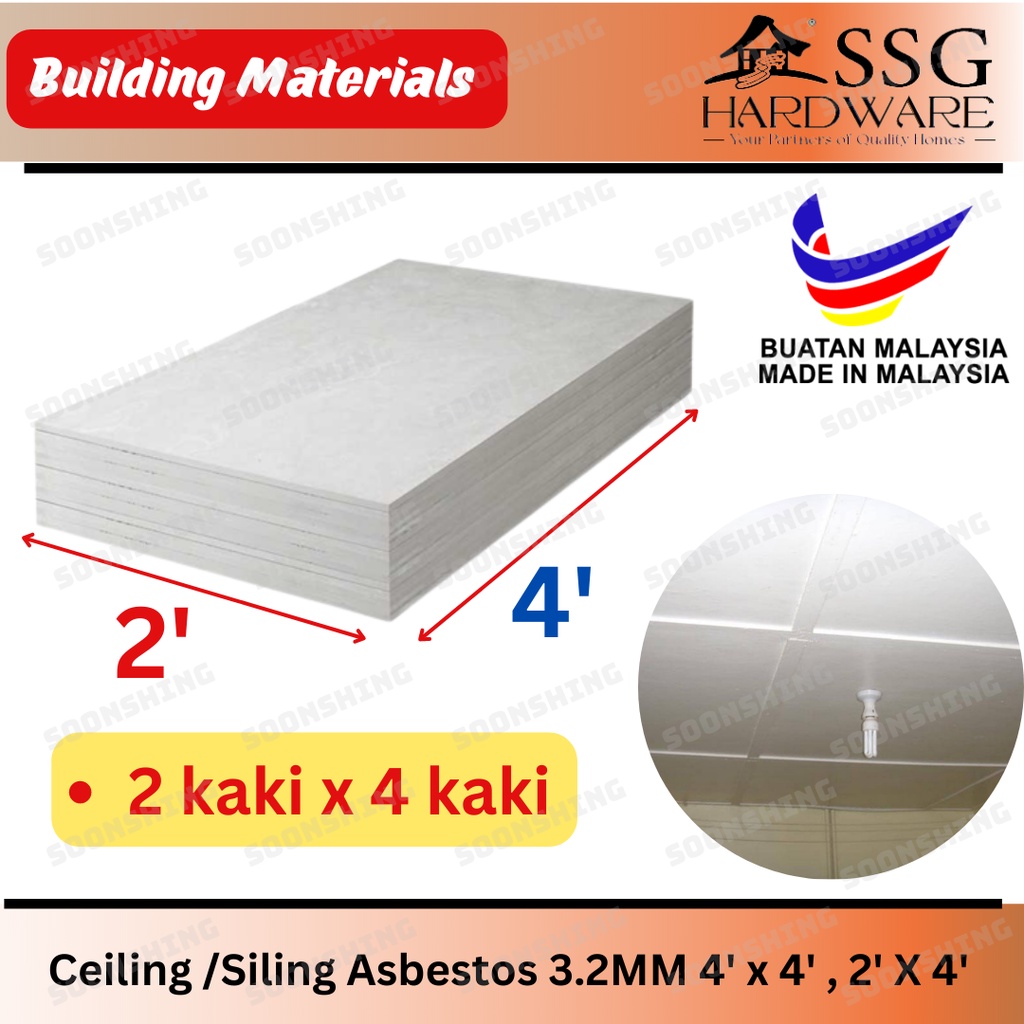 Ceiling Sheet Siling Ceiling Asbestos Papan Siling 2' x 4' , 4' X 4 ...