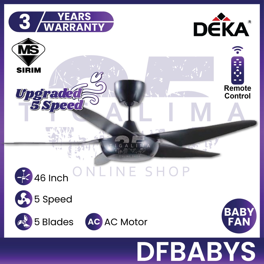 DEKA DFBABYS 46Inch FANZO STORM 42Inch 5 Blades AC Motor with Remote ...