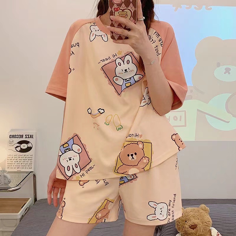 Ready stock Piyama sleepwear woman baju raya Pajamas Two-Piece Women's ...