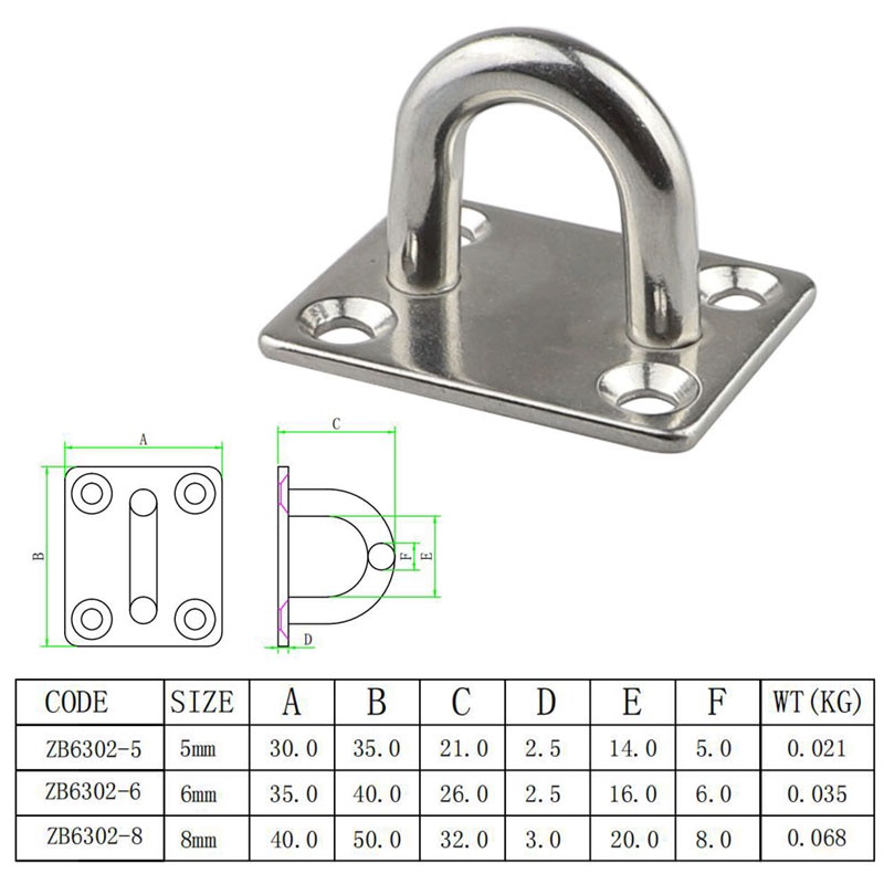 M5 M6 M8 304 Stainless Steel U-Type Hook Wire Rope Tension Device ...