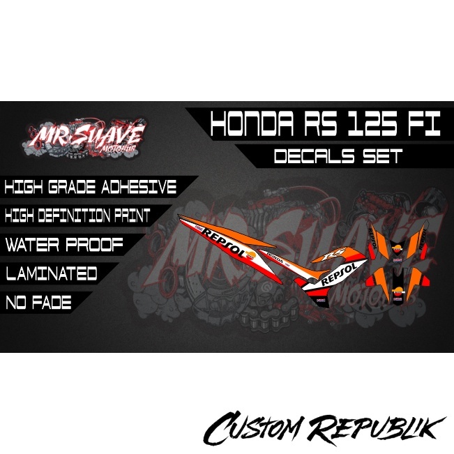 Honda RS 125 FI Repsol Decals Set | Shopee Malaysia