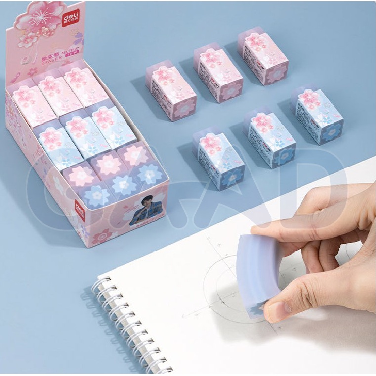 Deli Eraser Colorful School Exam Eraser Soft Eraser Clean and Dust Free ...