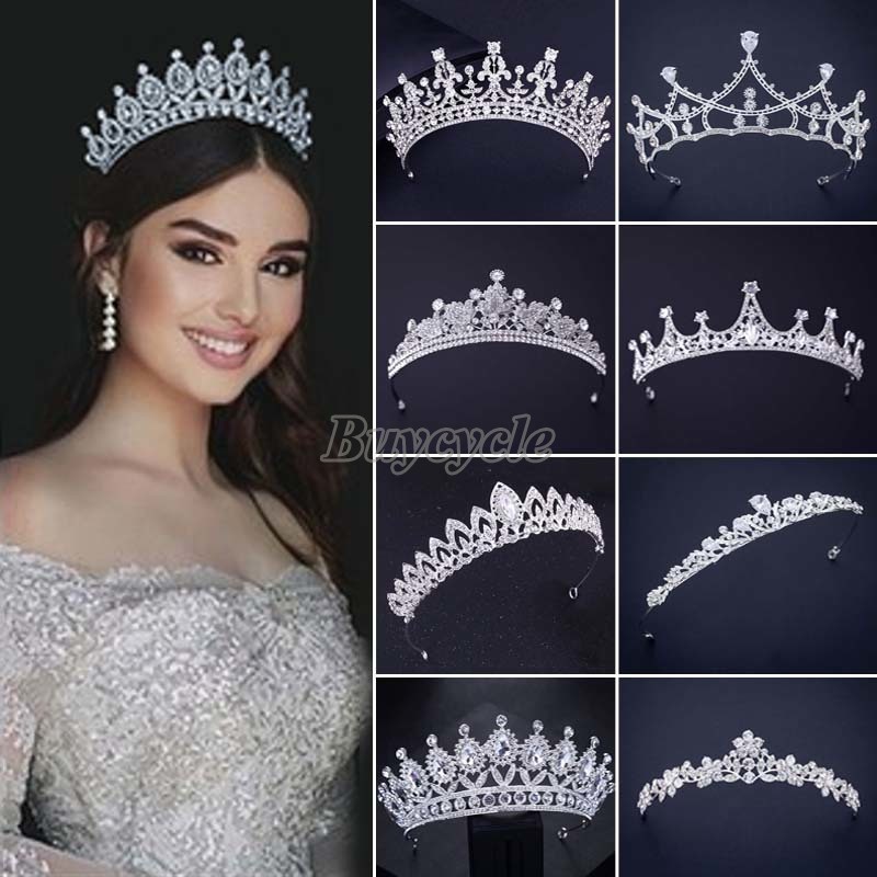 Princess Bridal Crown Crystal Tiara Headwear for Wedding/Pageant ...