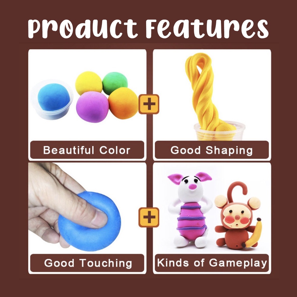 Non-Toxic Air Dry Super Light Clay Butter Slime Plasticine Play Doh ...