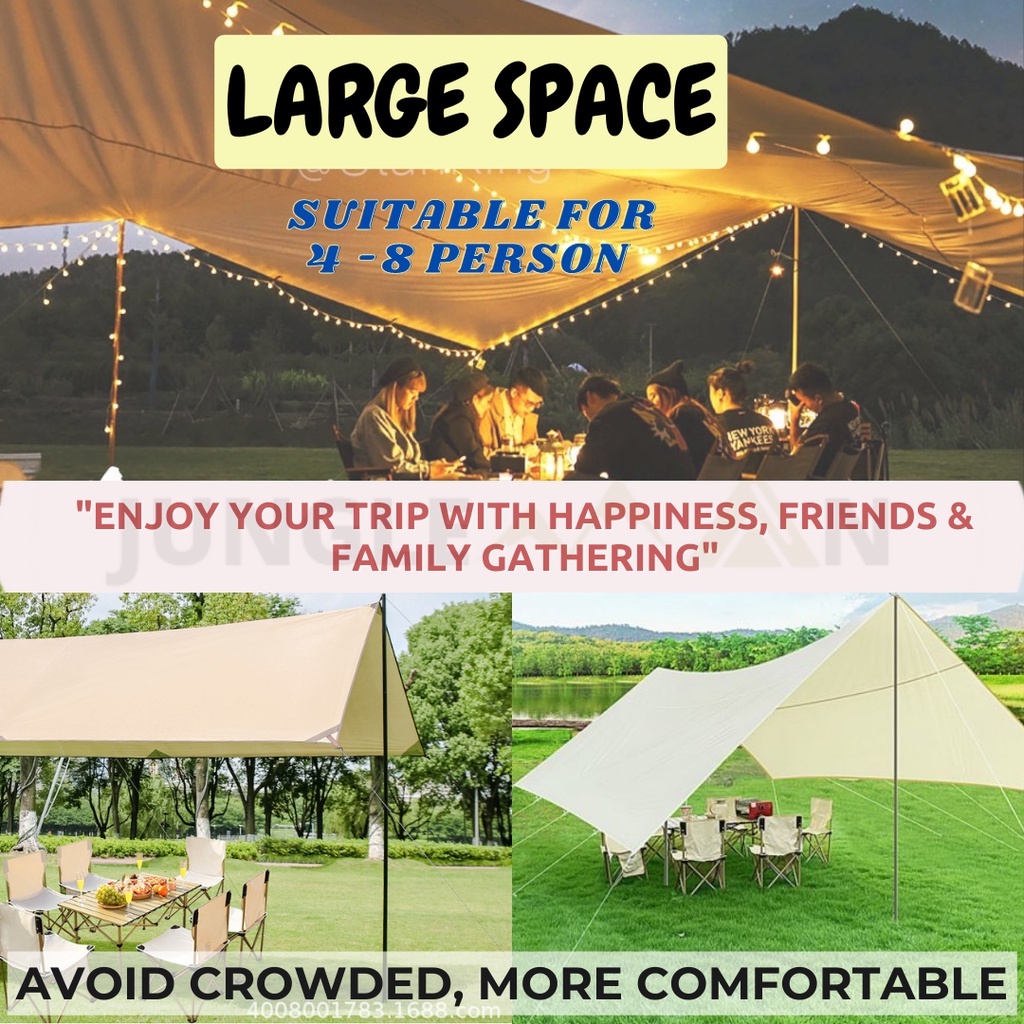 Flysheet Camping Waterproof Fly Sheet Camping Flysheet With Pole Set ...