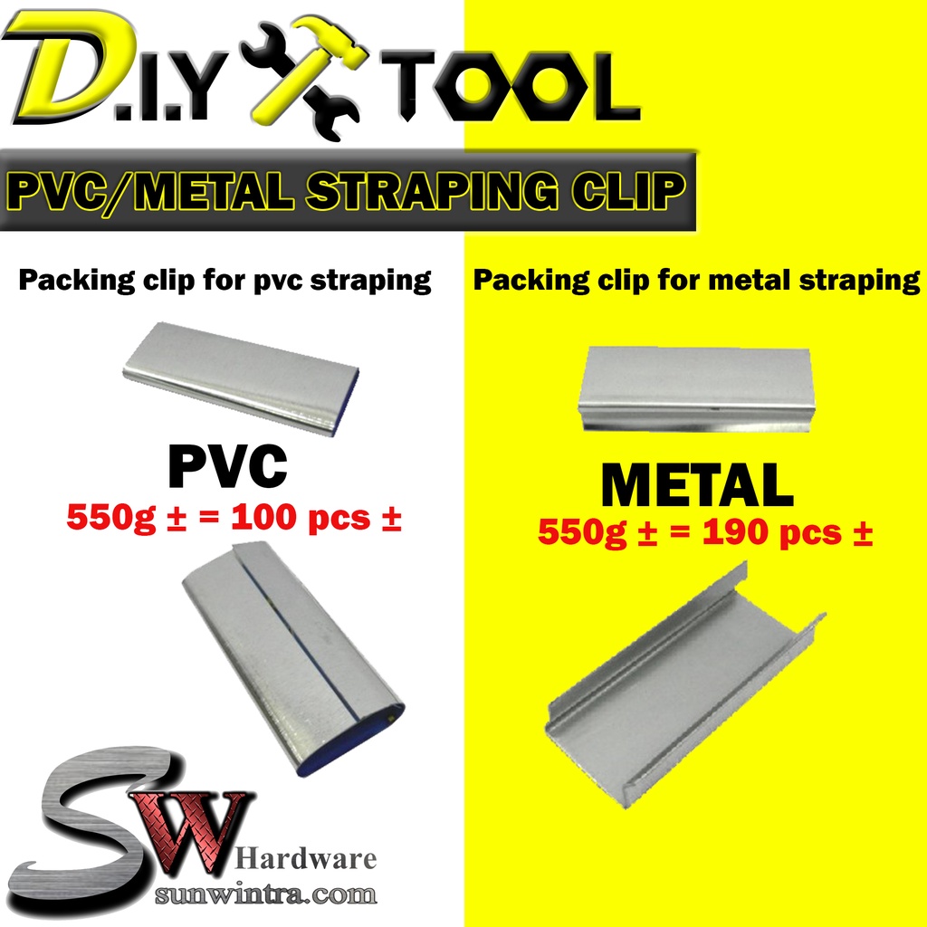 SW HARDWARE Strapping Clip for 5/8" PVC / Steel Metal Packing Strap ...