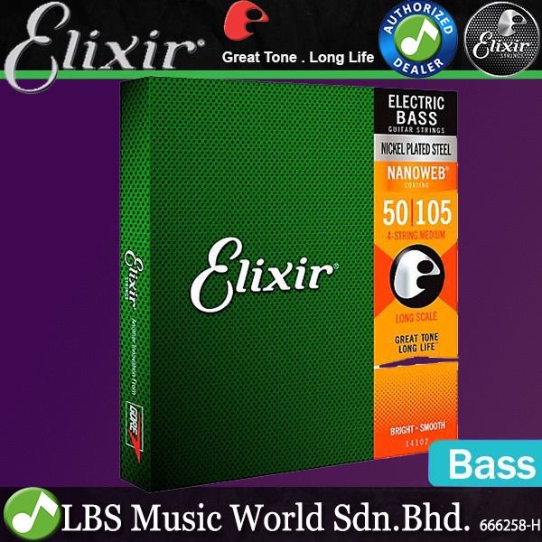 Elixir 14102 Nanoweb Electric Bass Guitar String Heavy Long Scale (50-105) | Shopee Malaysia