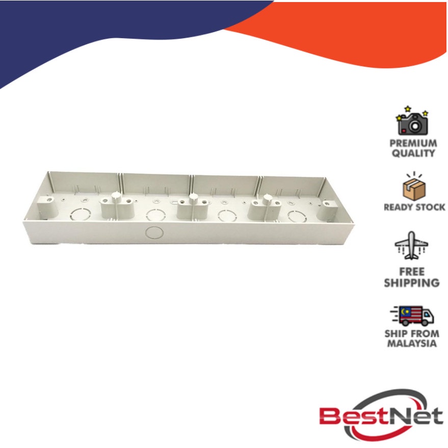 PVC BOX SURFACE TYPE NUT / ELECTRICAL BOX / WHITE BOX / BASE 3” x 13 ...