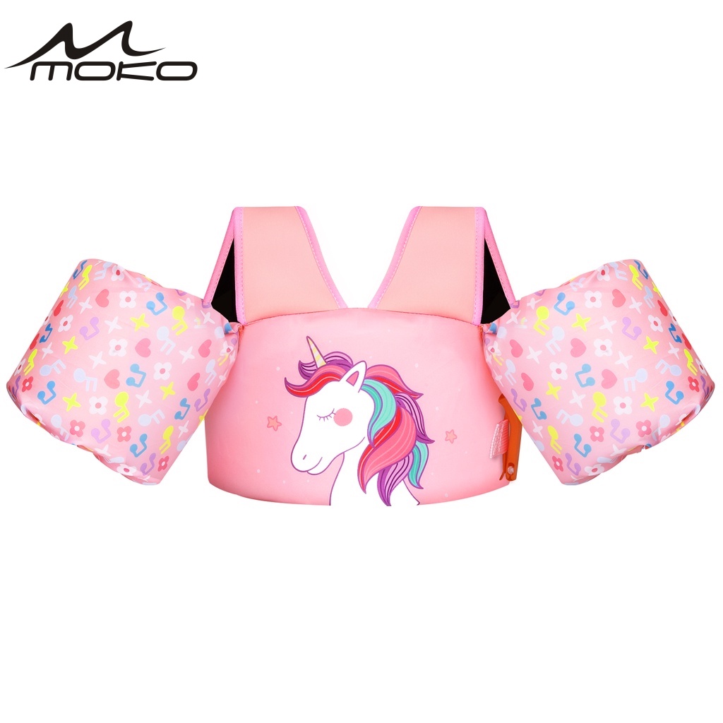 MoKo Swim Vest Arm Bands for Kids, Swimming Arm Floaties with Whistle ...