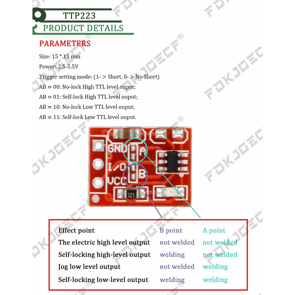 TTP223/TTP224/TTP226/TTP229 Jog Digital Touch Switch Sensor Digital 1/4 ...