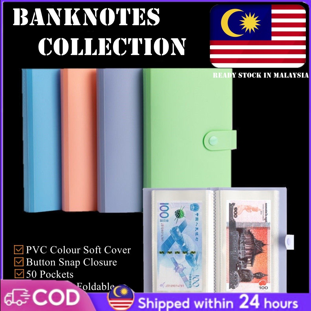 Portable 50 Pockets Banknotes Collection PVC Soft Cover Holders ...