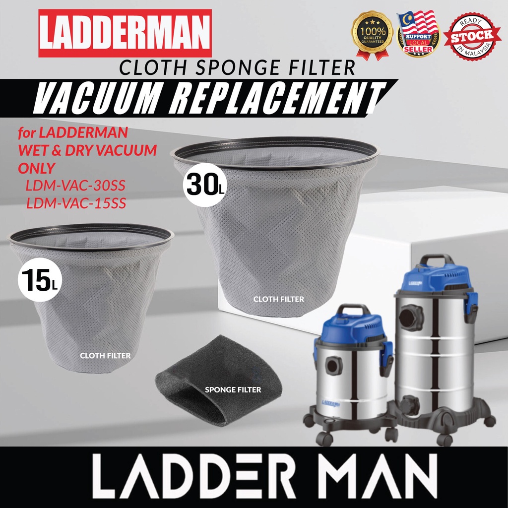 Cloth Sponge Filter Vacuum Replacement for LDM-VAC-15SS LDM-VAC-30SS ...
