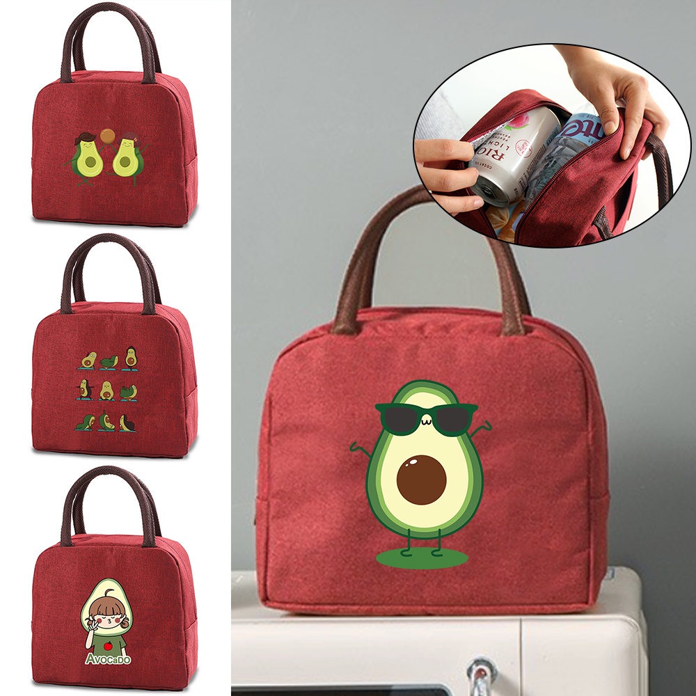 Lunch Bag Handle Fridge Cooler Bag Women Portable Picnic Food Storage ...