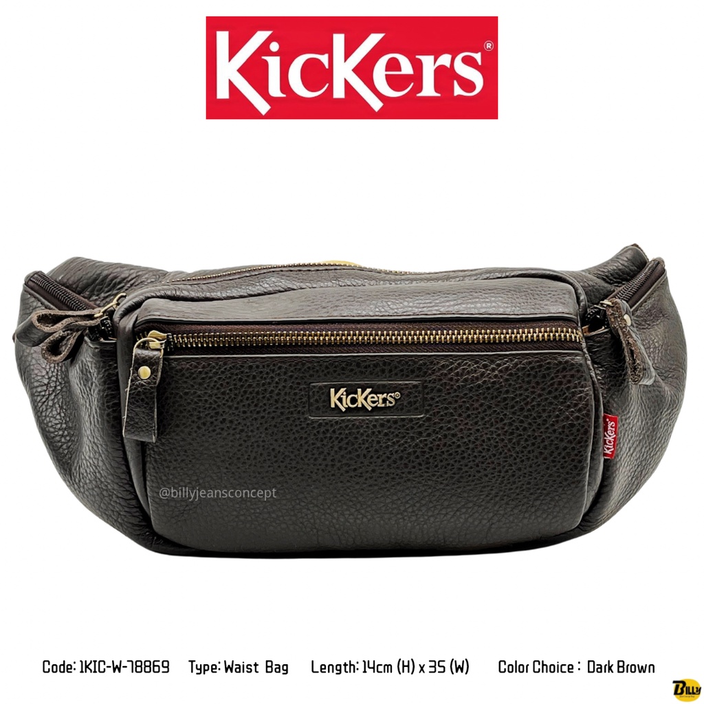 KICKERS Brand Men’s Genuine Leather Waist Bag ( 1KIC-W-78869 ) | Shopee ...