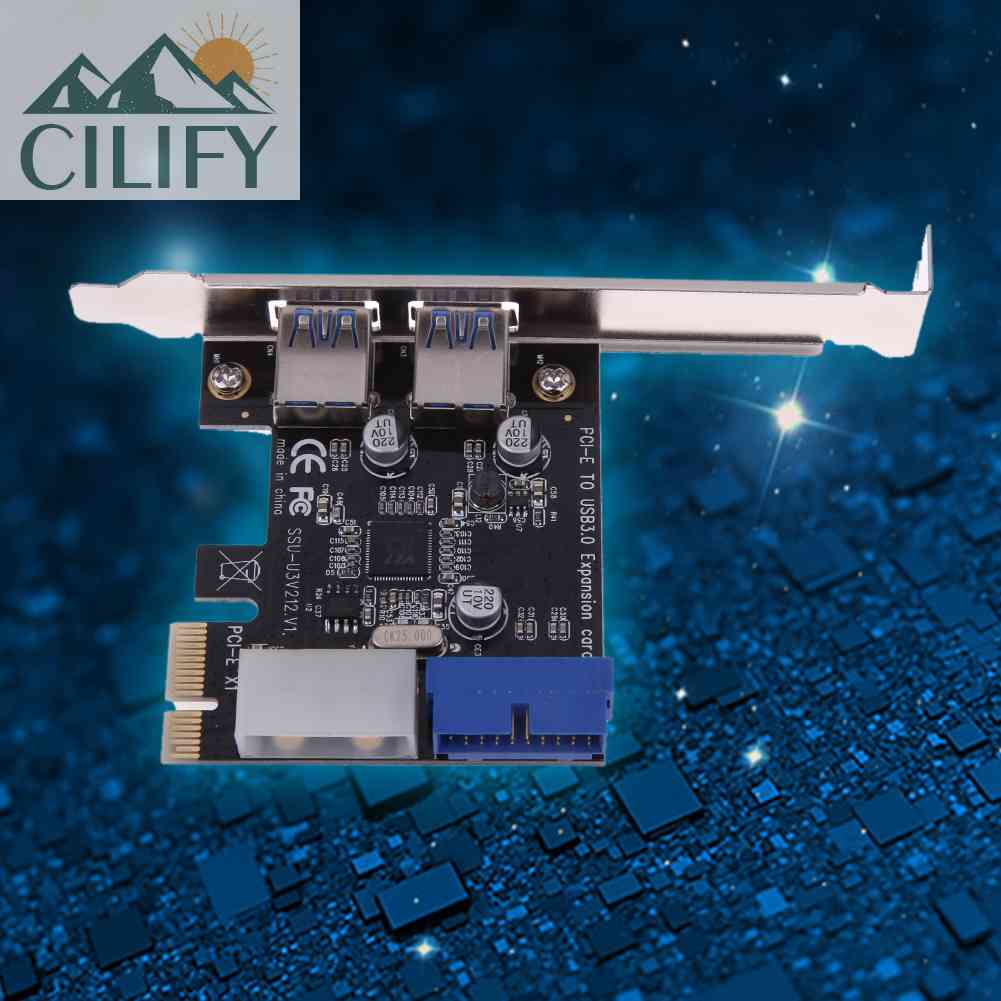1Pc USB3.0 External 2Port + Internal 19pin Header PCIe Card 4pin IDE ...
