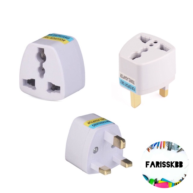 3 PIN PLUG TRAVEL ADAPTOR UNIVERSAL ADAPTOR UK PLUG 2/3 PIN MULTI PLUG ...