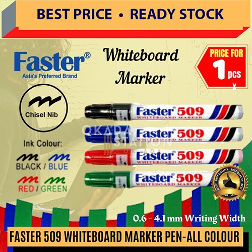Faster 509 Whiteboard Marker Pen (Chisel) / Marker Pen / Whiteboard ...