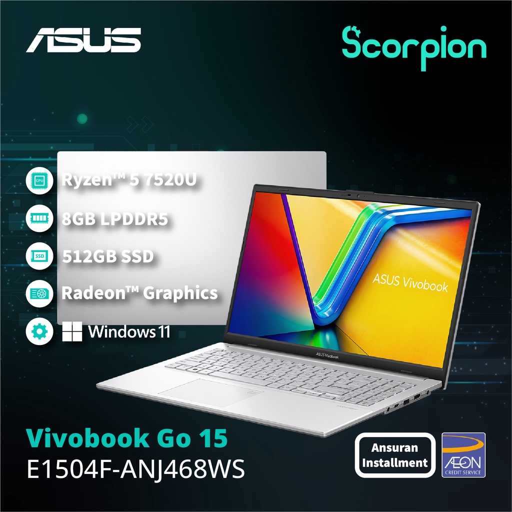 Asus Vivobook Go 15 E1504F-ANJ468WS Laptop（Aeon Credit Services-36 ...