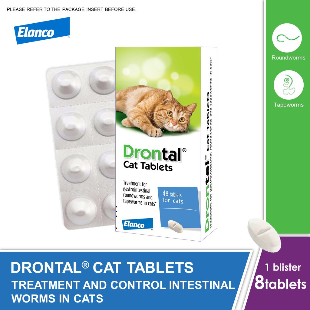 Drontal Cat Tablets Treatment and Control of Intestinal Worms in Cats ...