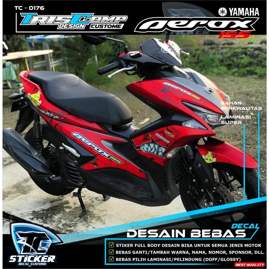 Full Body Decal Sticker Aerox/Motorcycle Aerox 155 Custom Design Can ...