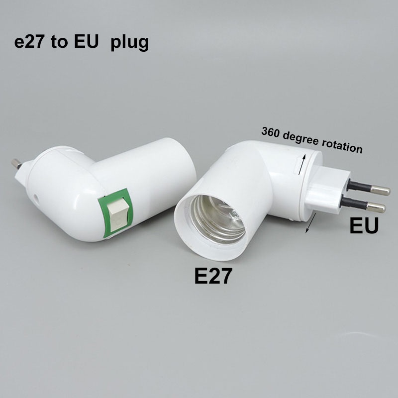 EU US Plug To E27 Screw adjustable Lamp Base light power Socket ...