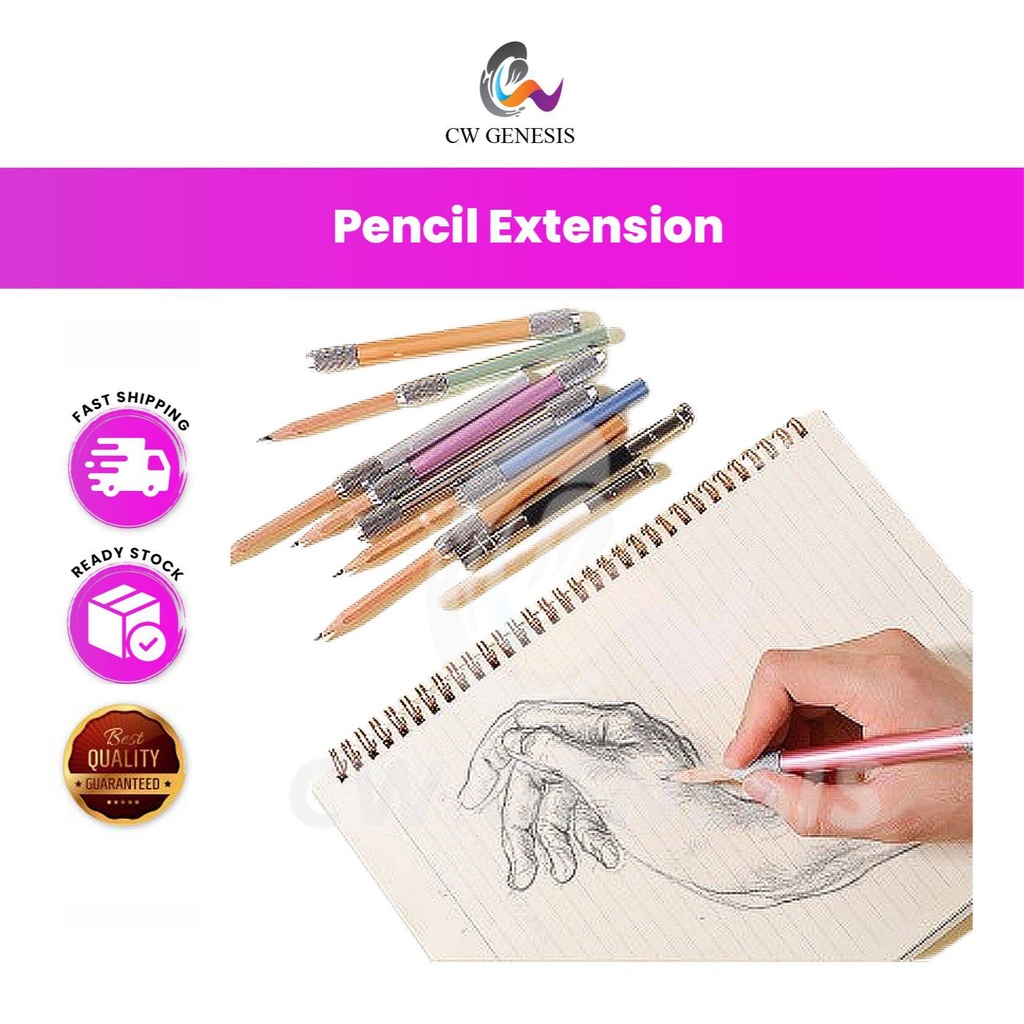 Pencil Extender Pencil Extension Stationary Pencil Holder Pemegang ...