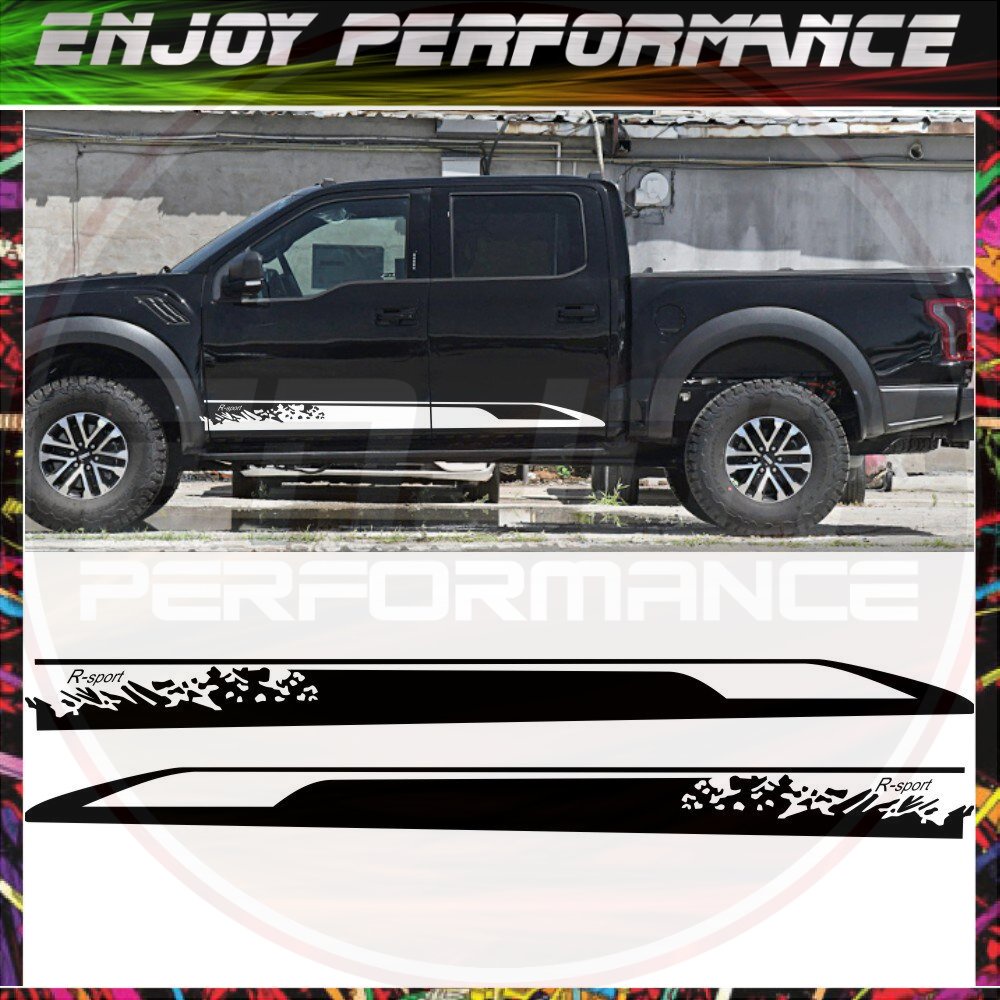 Pickup Body Side Stickers For Universal Car Decals Ford Ranger Raptor ...