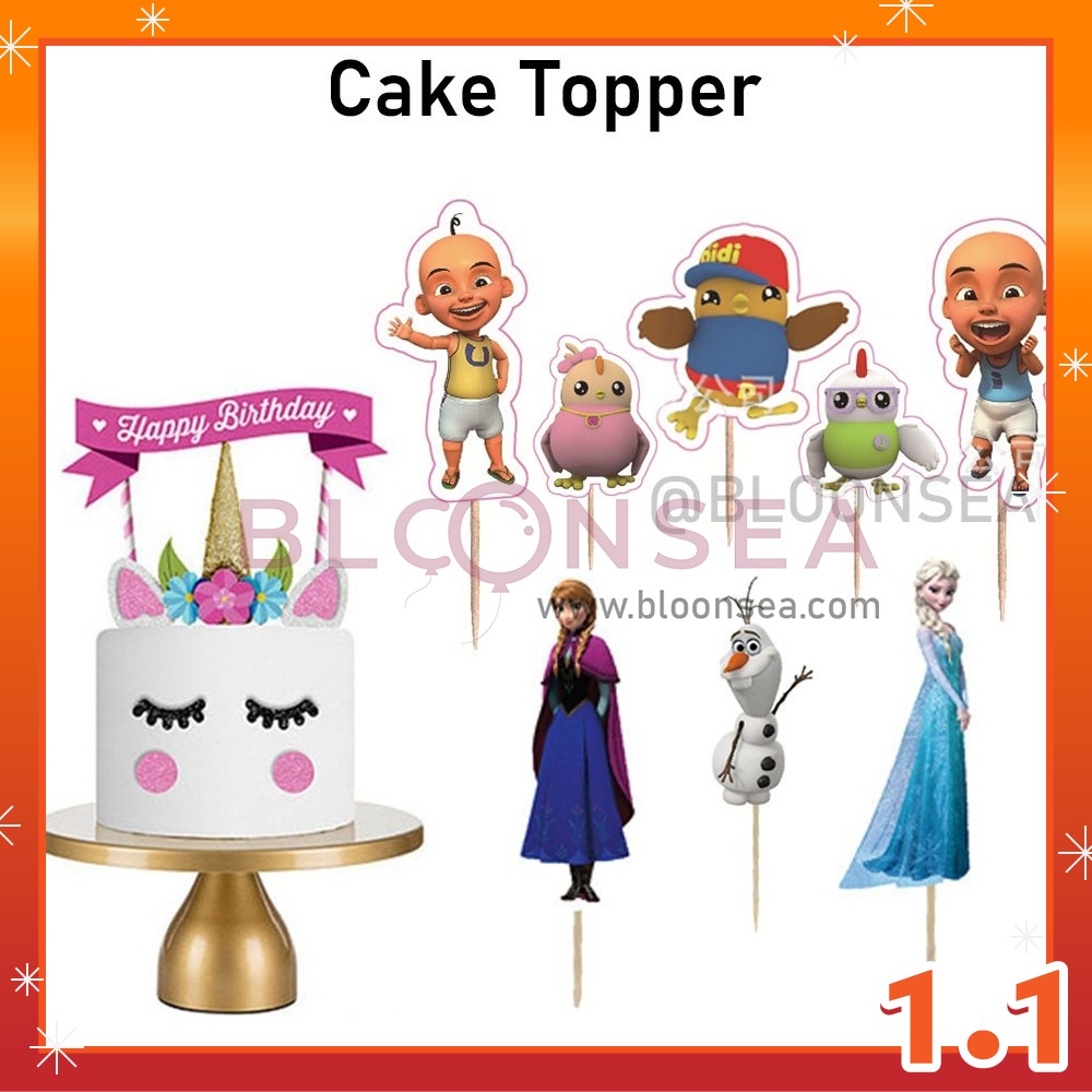 Cake Topper Didi & Friends Upin Ipin Boboiboy Frozen 2 PjMask Minions ...