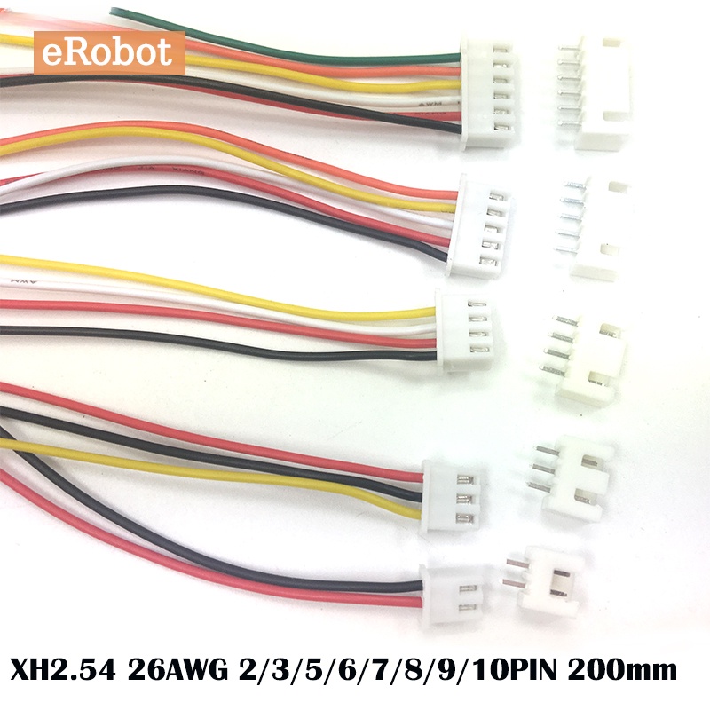 10Set JST XH2.54 XH 2.54mm Wire Cable Connector 2/3/4/5/6/7/8/9/10 Pin Pitch Male Female Plug ...