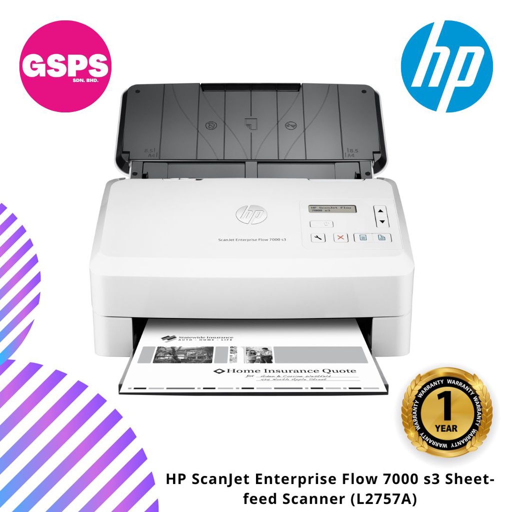HP ScanJet Enterprise Flow 7000 s3 Sheet-feed Scanner (L2757A) | Shopee ...