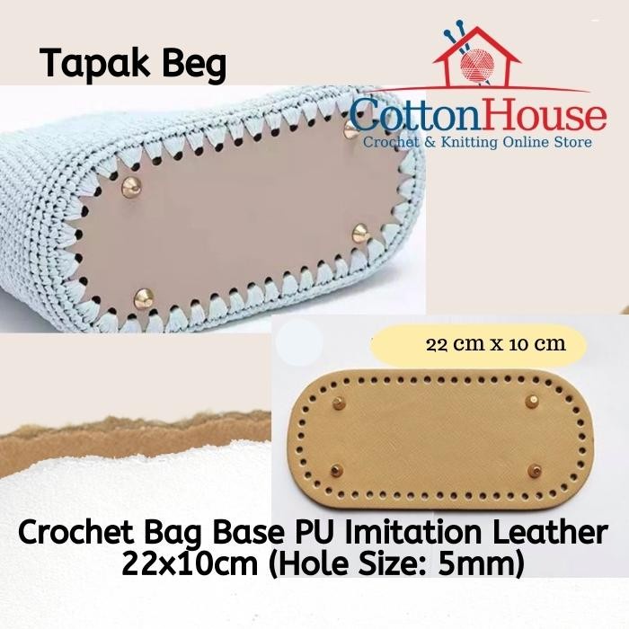 Bag Base PU Leather 22cm x 10cm Imitation Leather DIY Tapak Beg Craft ...