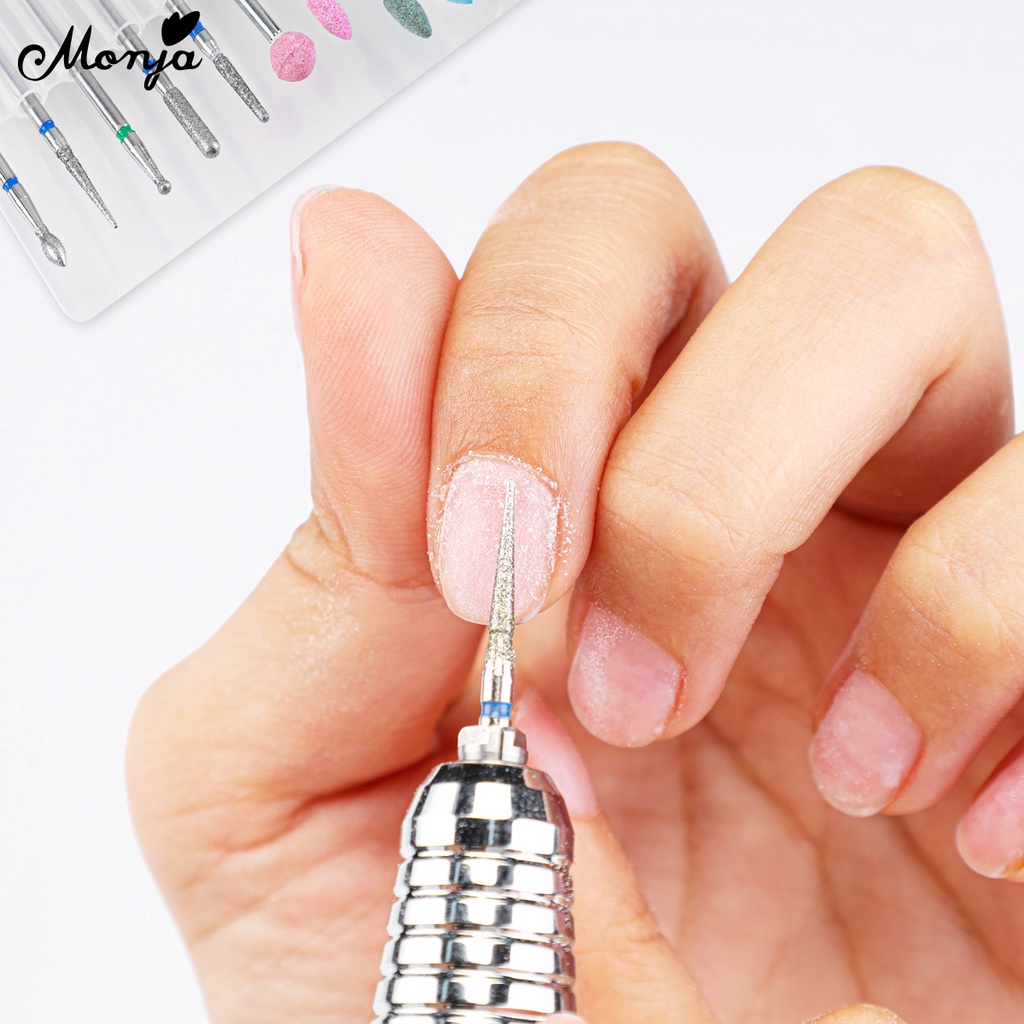 Monja 10Pcs/Set Nail Art Cone Tip Ceramic Drill Bits Electric Cuticle ...