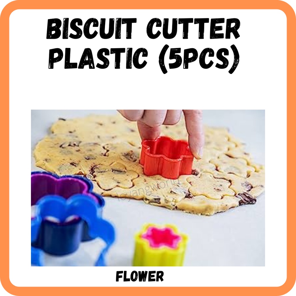Set Cookies Biscuit Cutter Plastic Fondant Cutter Dough Acuan Kuih ...