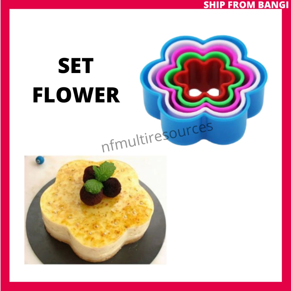 Set Cookies Biscuit Cutter Plastic Fondant Cutter Dough Acuan Kuih ...
