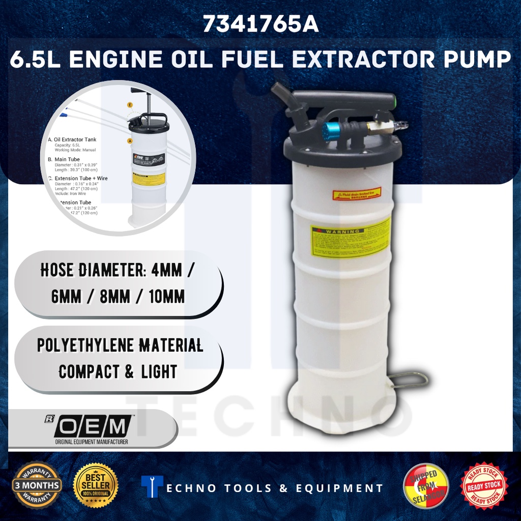 Ready Stock!! 6.5L Engine oil Pneumatic ＆ Manual Vacuum Oil Fluid Extractor Pump | Shopee Malaysia