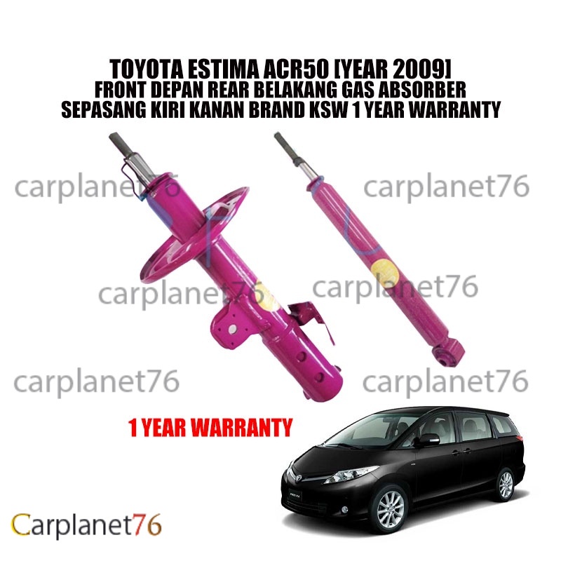 TOYOTA ESTIMA ACR50 [YEAR 2009] FRONT DEPAN REAR BELAKANG GAS ABSORBER KSW 1 YEAR WARRANTY ...